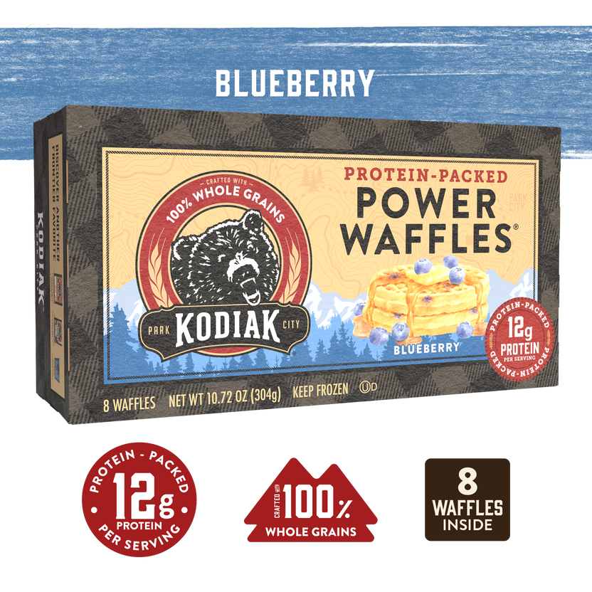 Blueberry Power Waffles – Whole Grain Frozen Waffles | Kodiak®