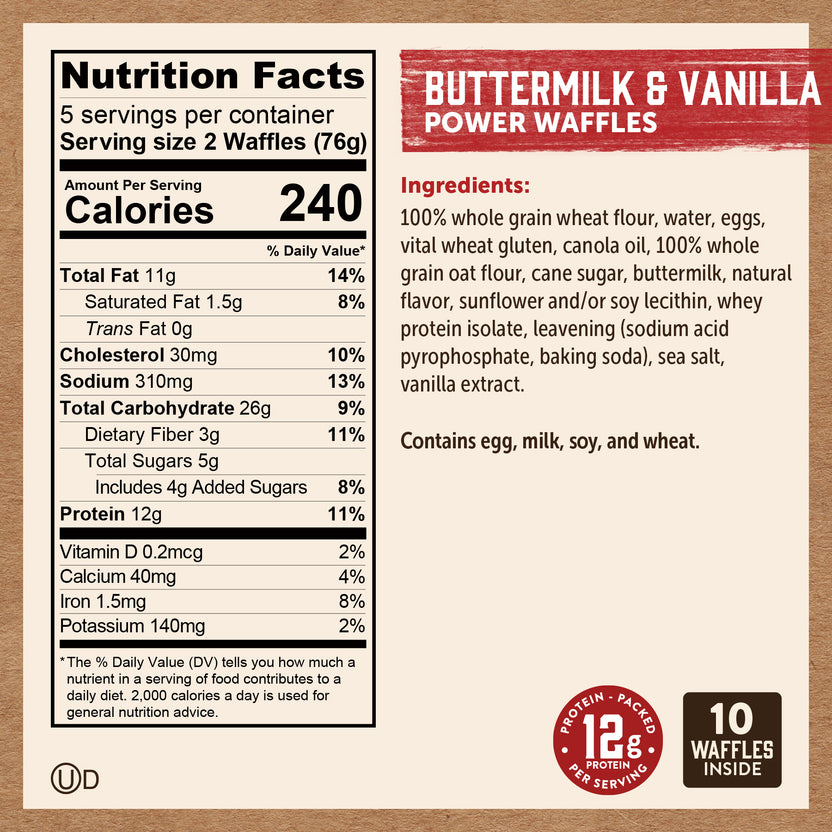 Buttermilk & Vanilla Power Waffles – Protein Breakfast | Kodiak®