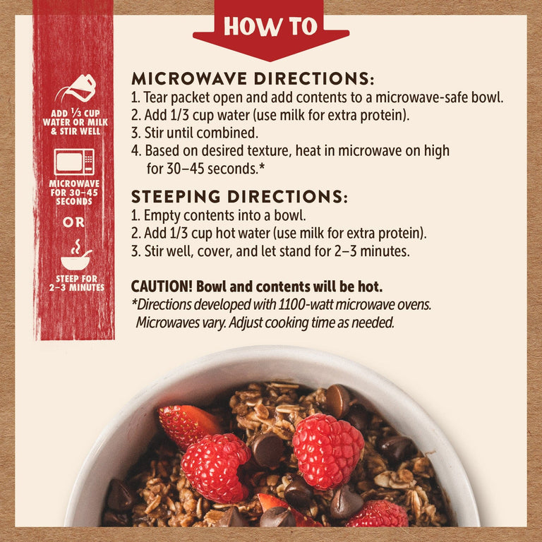 Chocolate Chip Oatmeal Packets – Whole Grain Instant Oats | Kodiak®