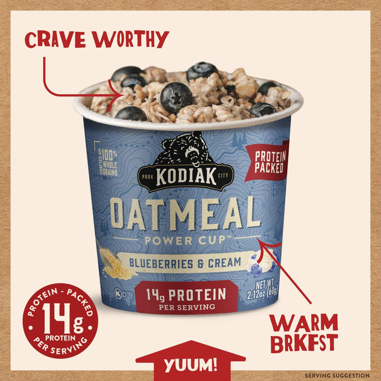 Blueberries & Cream Oatmeal Power Cup | Kodiak®