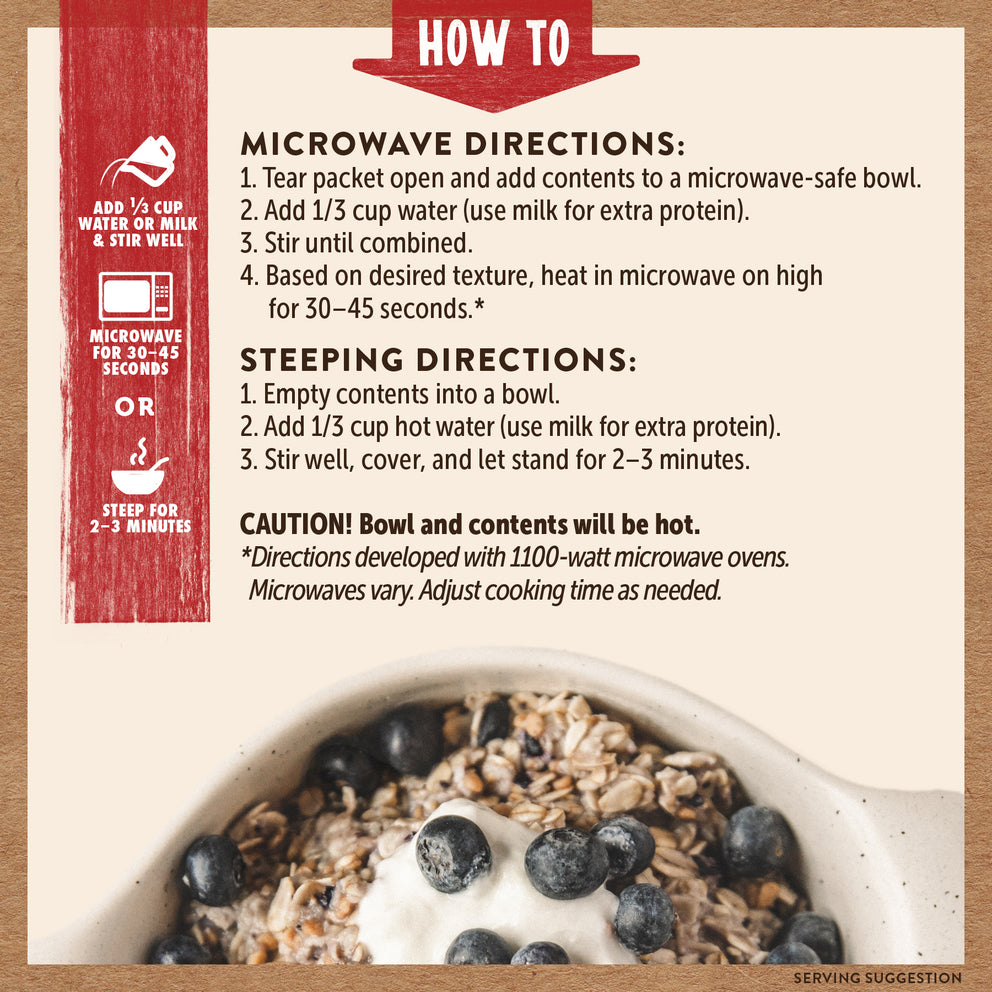 Blueberries & Cream Oatmeal Packets – Real Fruit & Grains | Kodiak®