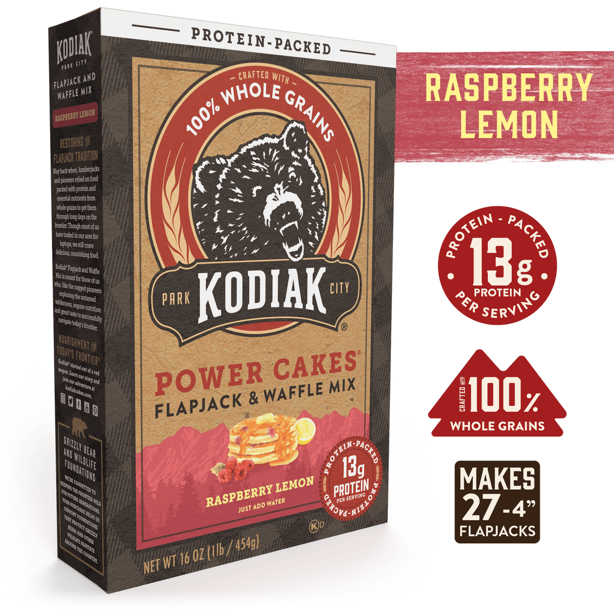 Raspberry Lemon Power Cakes Flapjack & Waffle Mix | Kodiak®