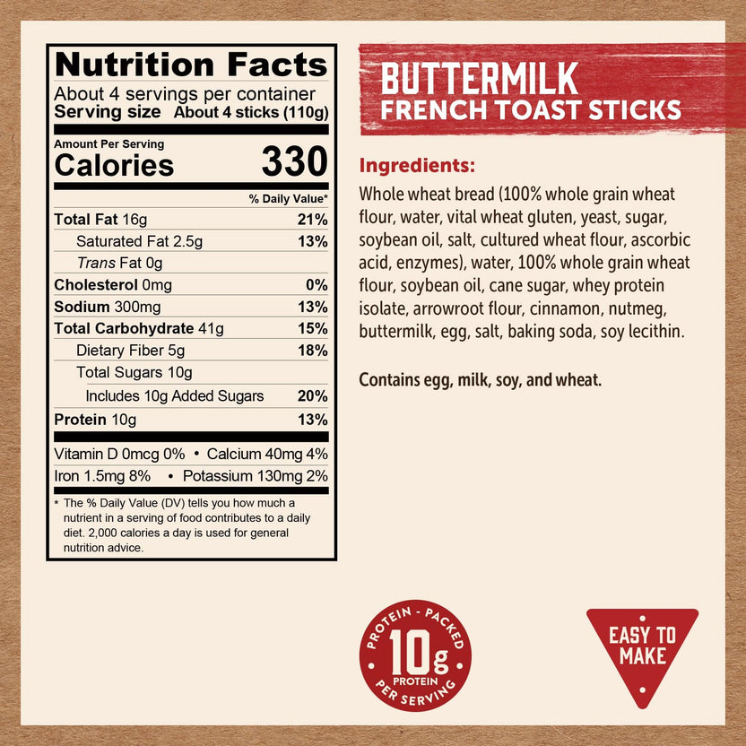 Buttermilk French Toast Sticks – Whole Grain Breakfast | Kodiak®